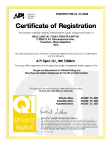 Certification Unit-I - Wellcare Oil Tools®
